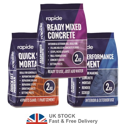 Rapide Hi-Performance Cement Ready Mixed Concrete Quick Set Mortar Bag ...
