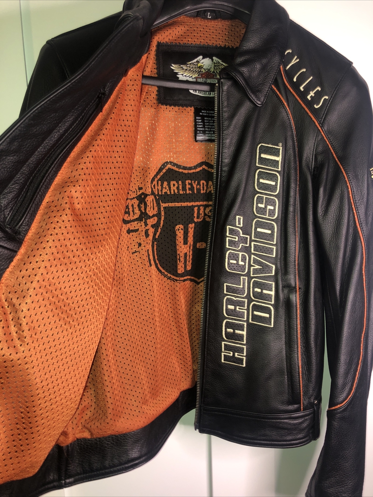 Women Harley Davidson Genuine Leather Riding Jacket Large Zip Pit ...
