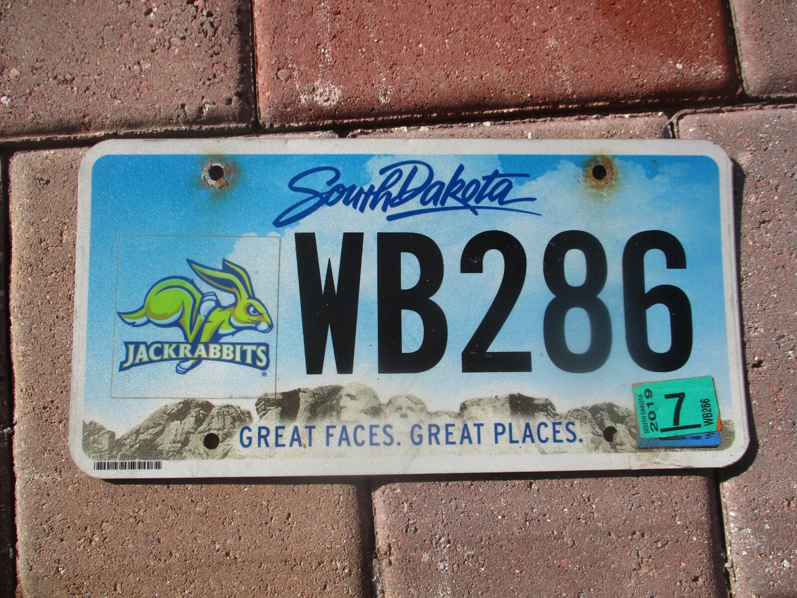 South Dakota 2019 Jack Rabbits license plate # WB 286 | eBay