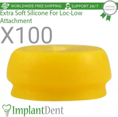 100x Extra Soft Silicone Cap Insert For Loc Low Attachment Dental ...