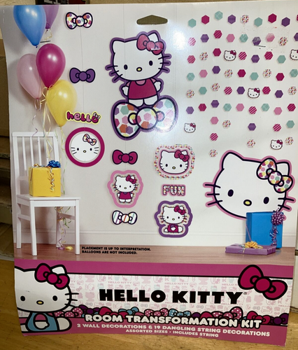 Sanrio HELLO KITTY Room Transformation Kit 2 Wall 19 Dangles Assorted ...
