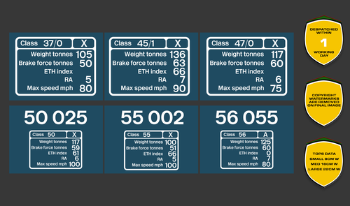 British Railways BR TOPS Data Panel Stickers Class 37 47 50 55 56 | eBay