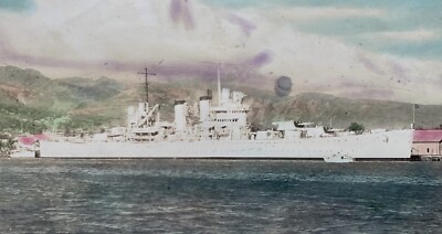 WW2 USS U.S.S. Honolulu Colorized Photograph Hawaii US Navy Naval Ship ...