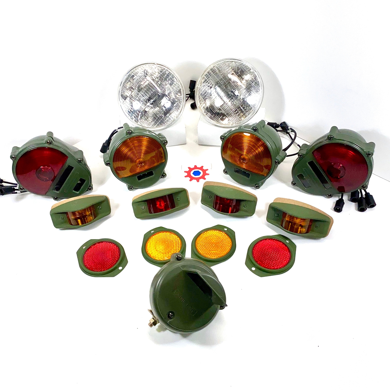 Set of Lights & Reflectors w/ Front Blackout - 24v bulbs - Humvee M35 ...