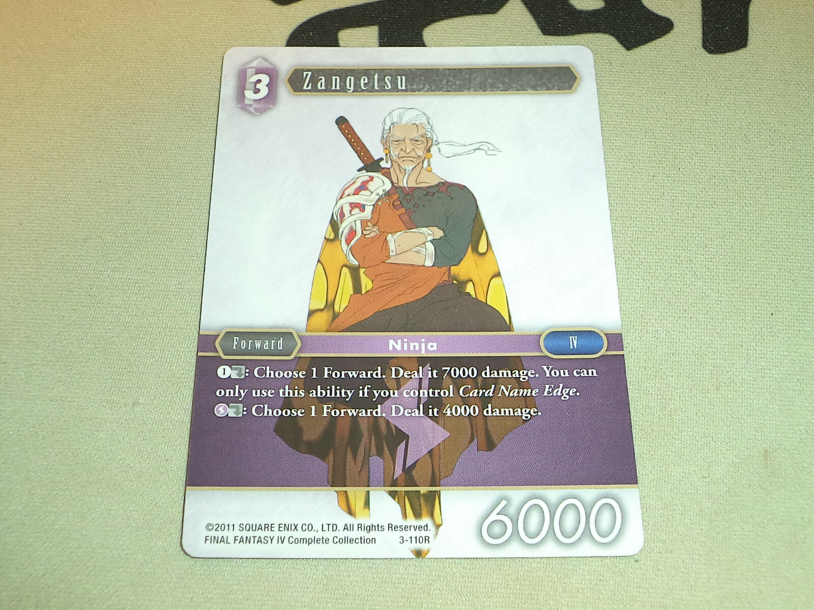 Zangetsu 3-110R - Final Fantasy TCG CCG Opus III 3 Card Nice! | eBay