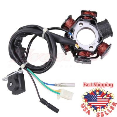 6 Pole Ignition Stator Magneto For GY6 50 110 125 150cc Scooter Moped ...