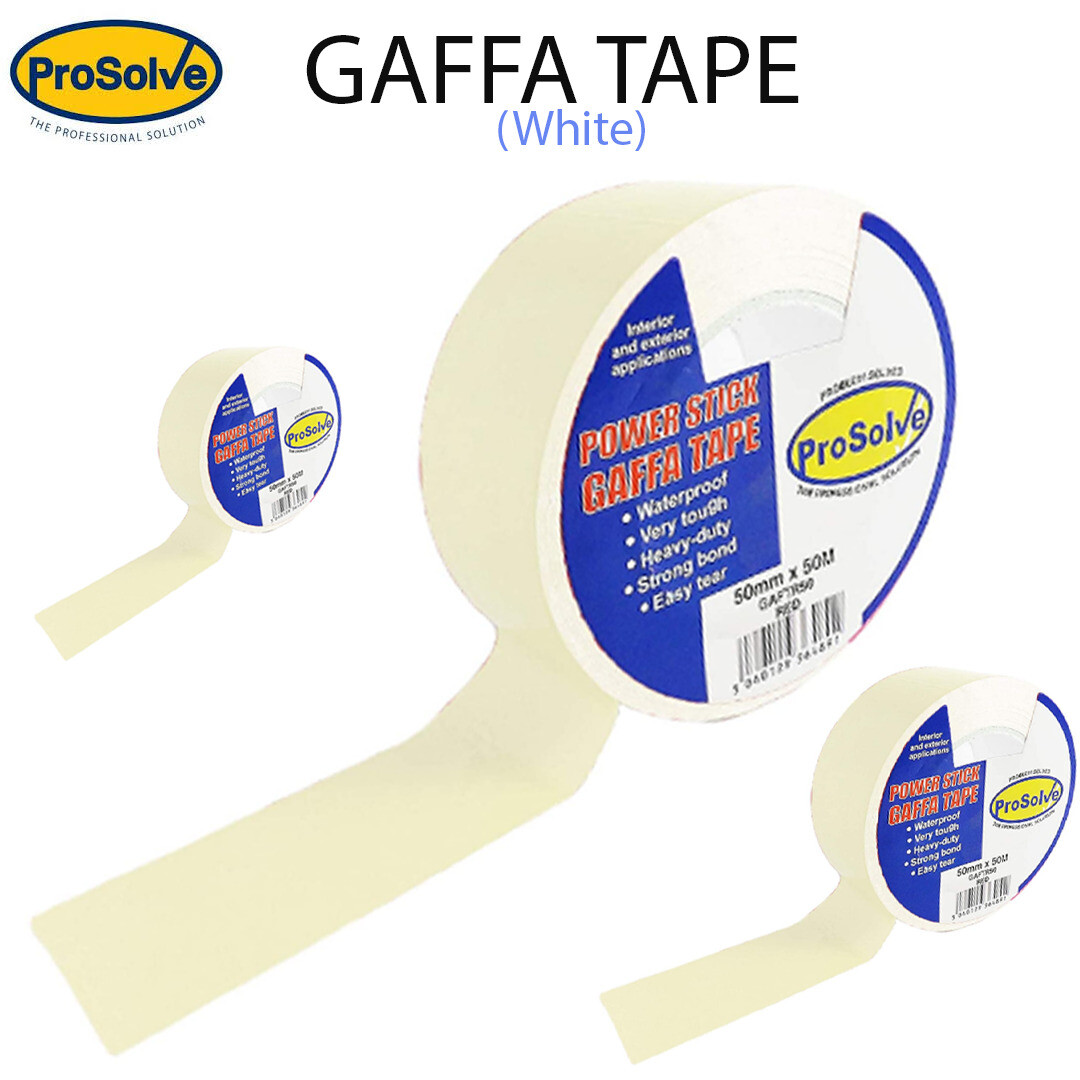 Prosolve 50mm X 50m White Premium Gaffer Tape Cloth Gaffa Duct ...