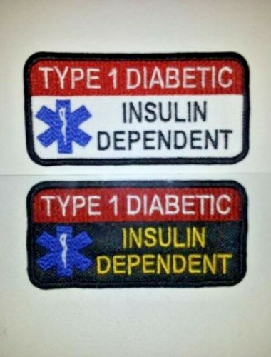 Type 1 Diabetic Insulin Dependent - Deluxe Embroidered Sew or Hook Side ...