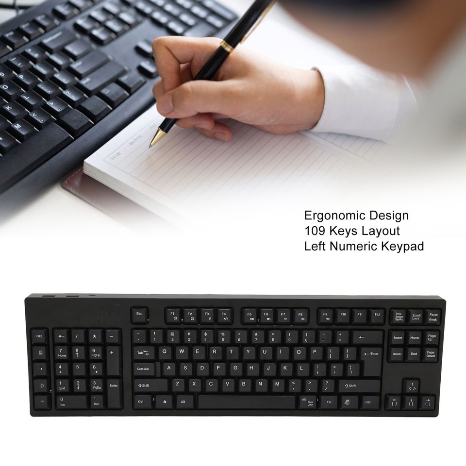 ·Left Handed Keyboard 109 Keys Micro USB Ergonomic Layout Plug And Play ...