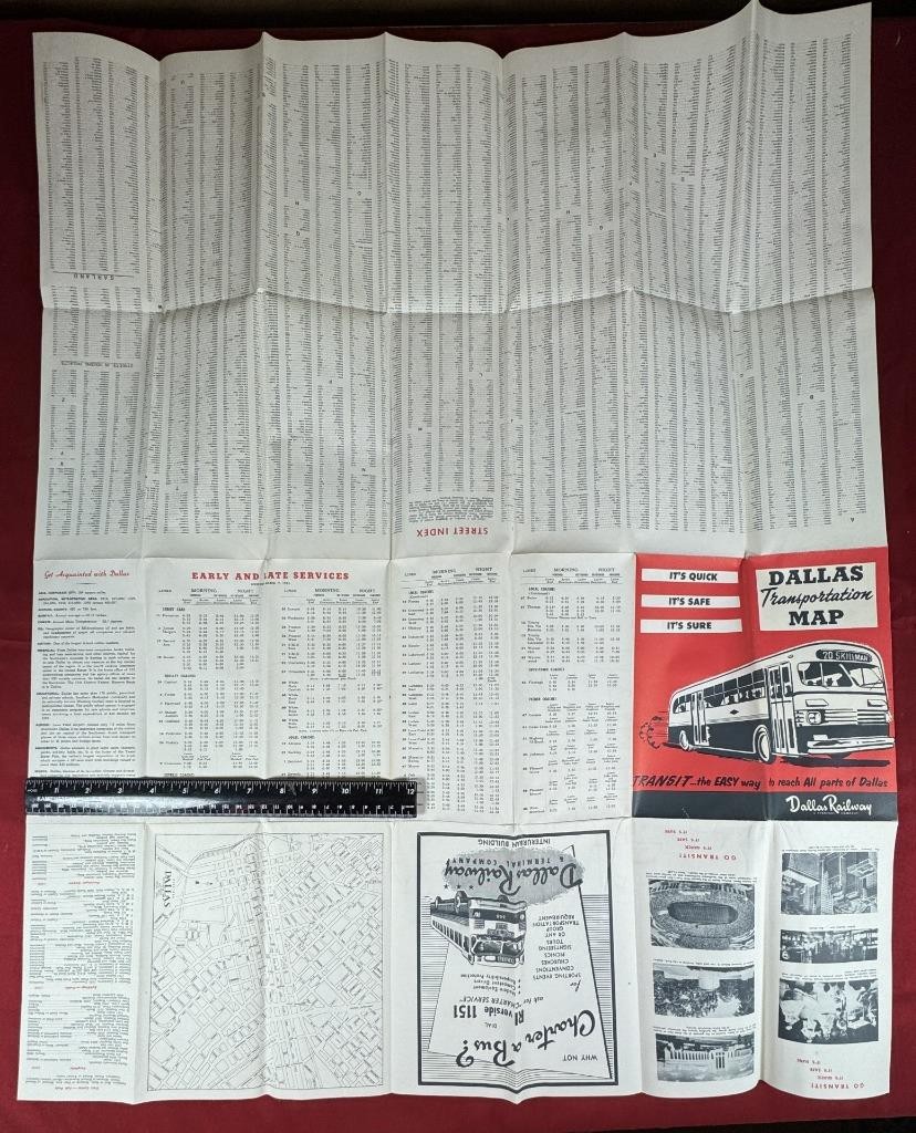 1950's Dallas Railway & Terminal Company Transportation Map | eBay