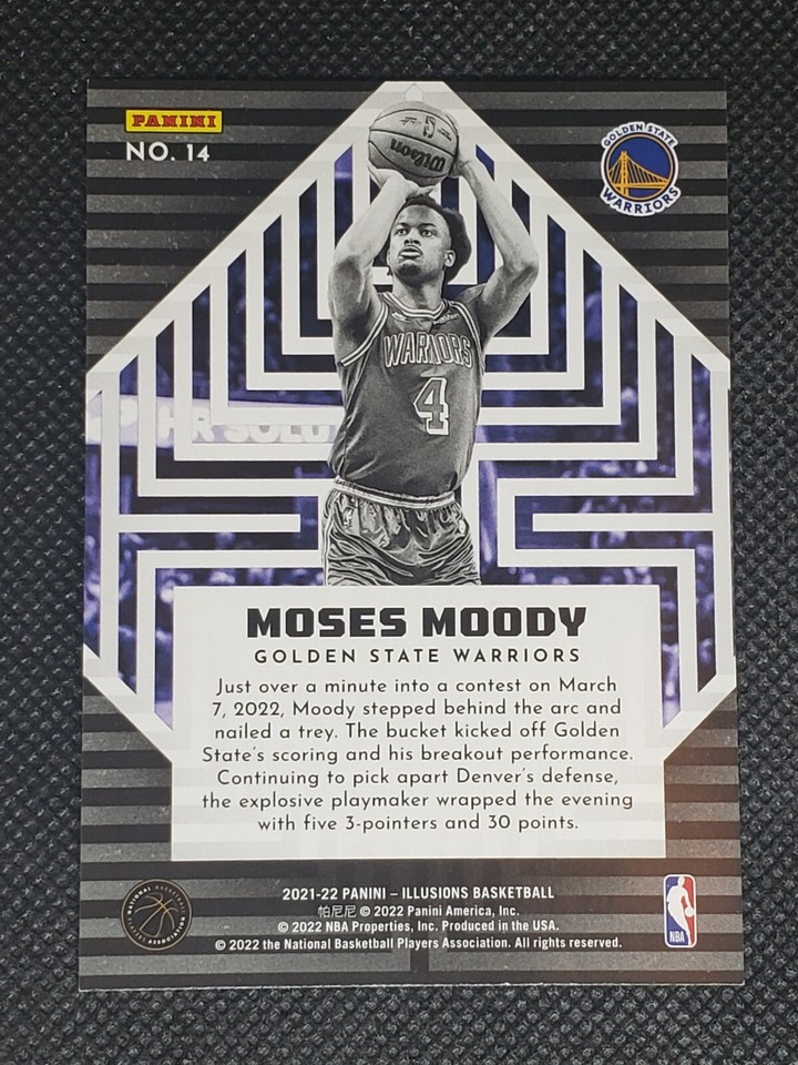 2021-22 Panini Illusions MOSES MOODY RC #14 INSTANT IMPACT ROOKIE CARD ...