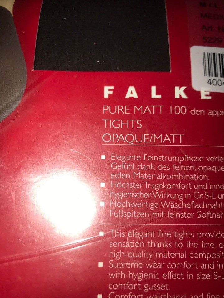 Falke 100 Tights Pure Matt Thick Opaque 100 Den Color Cigar Size M/L ...