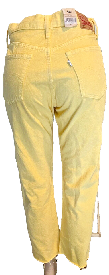 Levi's 501 Fresh Cropped Jeans Lemon Yellow Botanical (Size 25x26 ...