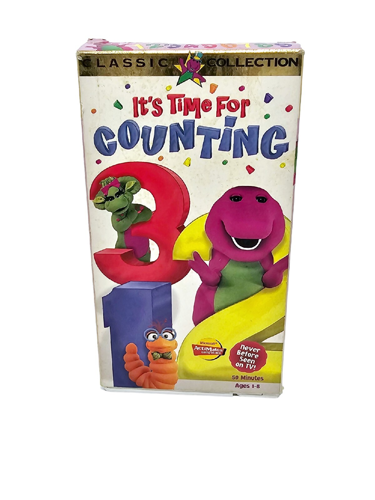 Barney Purple Dinosaur Its Time For Counting VHS 1998 Gold Classic ...