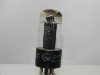 Strong 1958 GE 25L6GT 8000gm Black Plate Top D Getter Serious Tubes ...