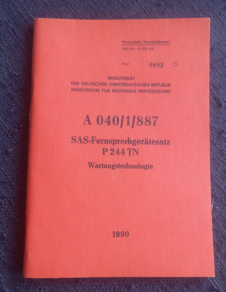 NVA DV A 040/1/887 SAS - FERNSPRECHGERÄTESATZ P 244 TN | eBay