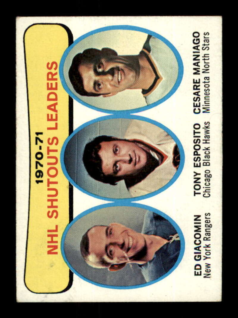 1971-72 Topps #5 Ed Giacomin/Tony Esposito/Cesare Maniago VG/VGEX LL 545931 | eBay