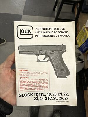 1996 GLOCK Instructions Owner's Manual Model 7,17L,19,20,21,22,23,24C,25,26,27 | eBay