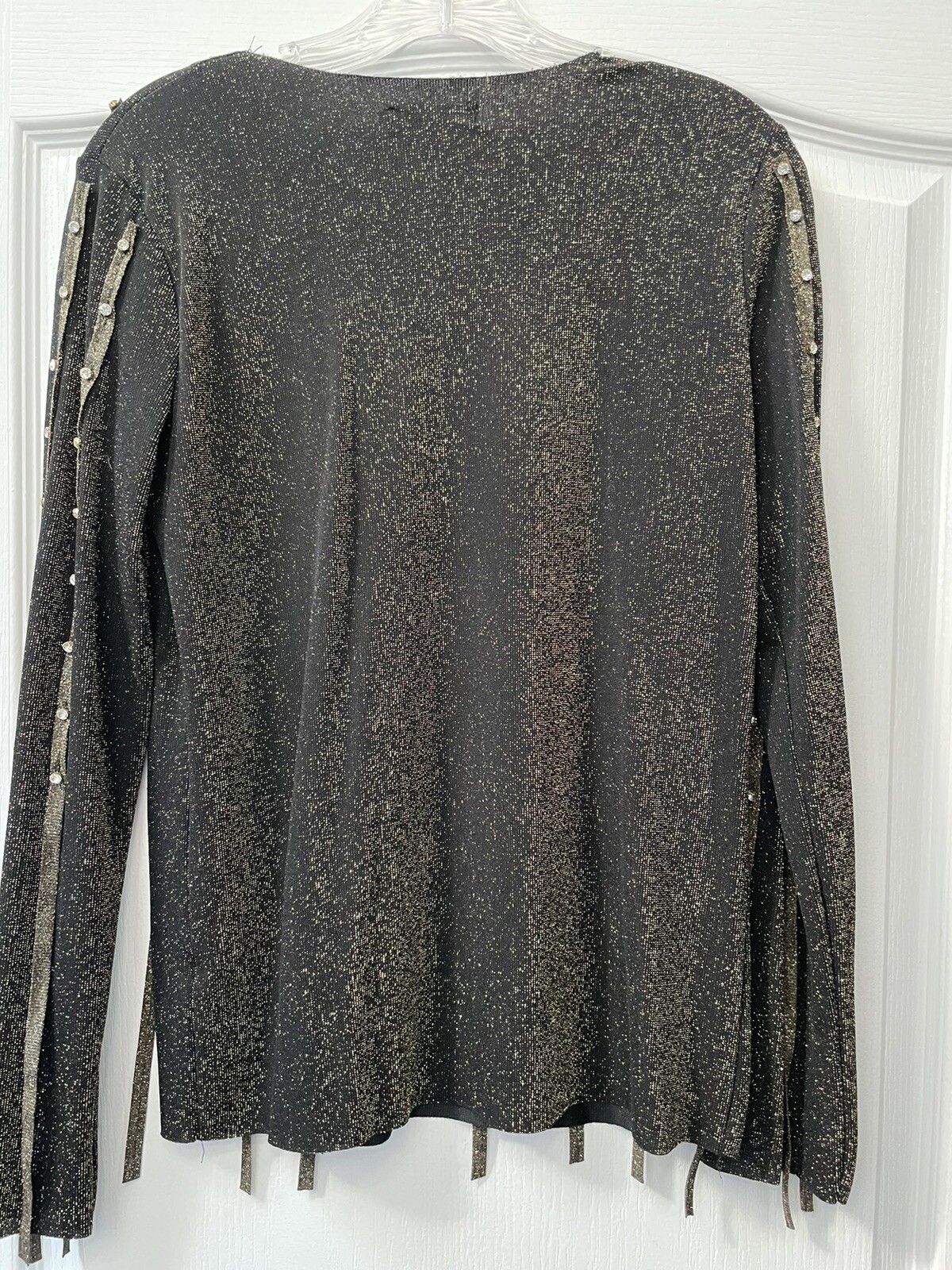 N by Nancy blouse . Black and Gold Stretchy Fabric with ryne stones. | eBay