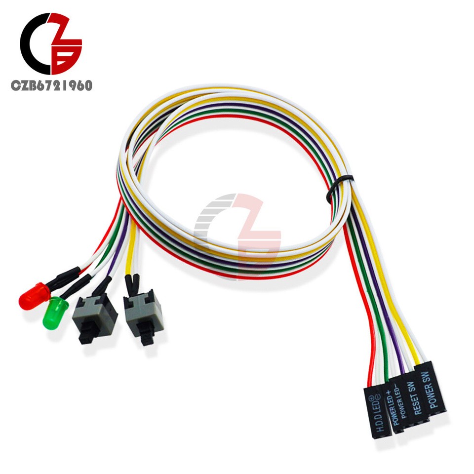 65CM Slim ATX PC Compute Motherboard Power Cable On/Off/Reset with LED ...