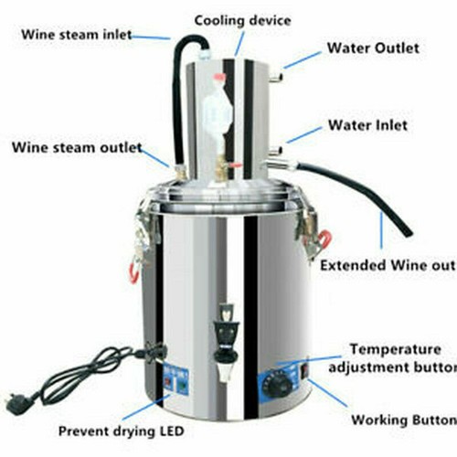 304 Stainless Steel Moonshine Still Alcohol Whisky Wine Alembic Still ...