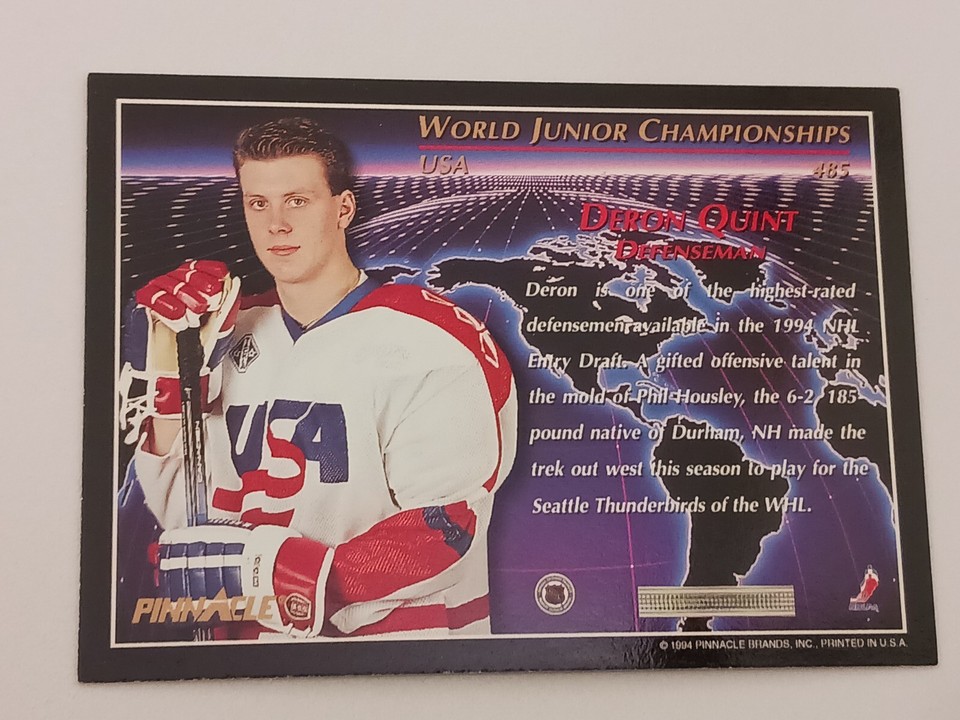 Deron Quint Winnipeg Jets 1994 Pinnacle Rookie Card #485 | eBay