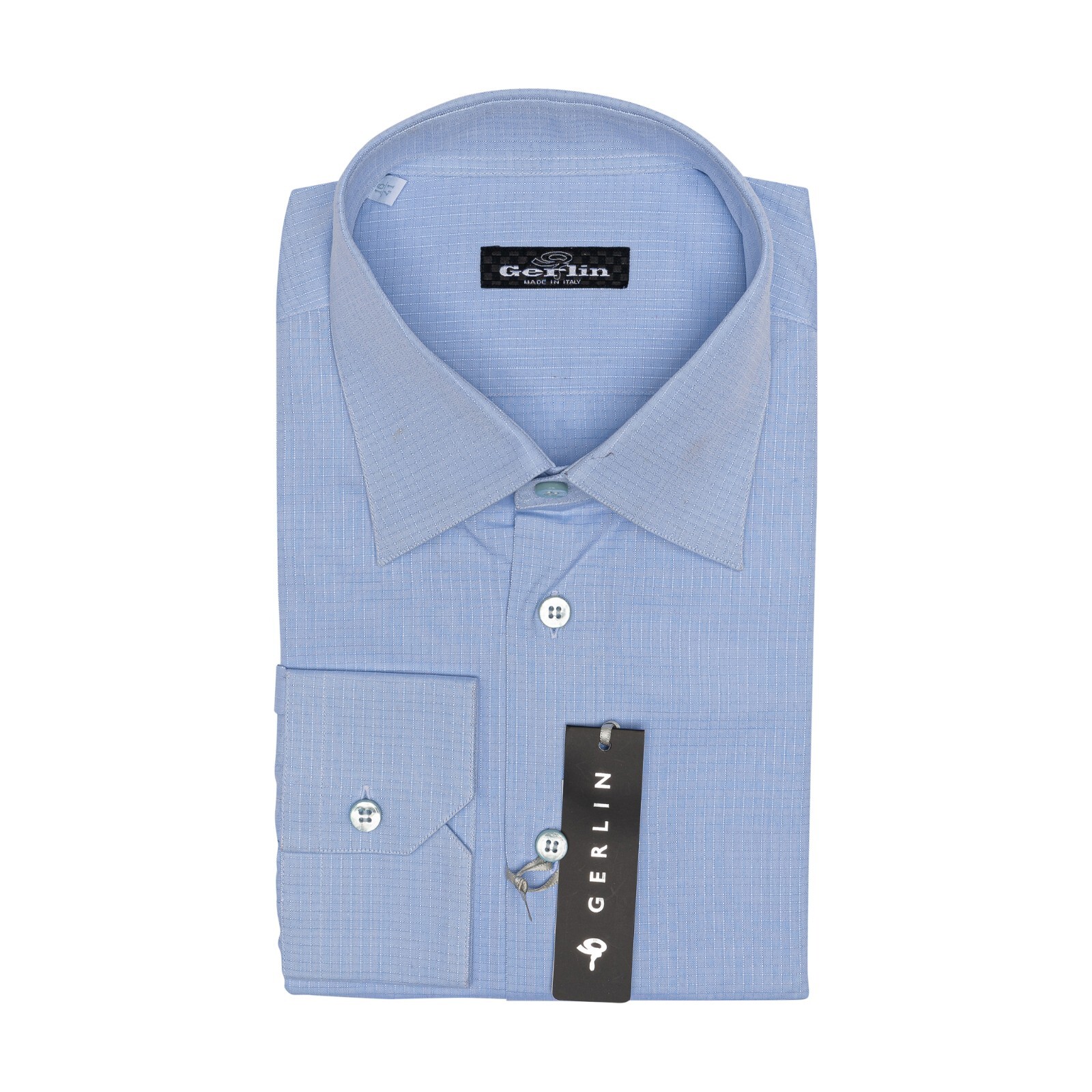690$ LUXURY GERLIN Shirt Blue Check Cotton 16 - 41 2H BIJAN | eBay