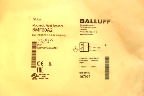 BALLUFF BMF00A2 - BMF 214K-PS-C-2A-SA2-S49-00,3 Factory Bag | eBay