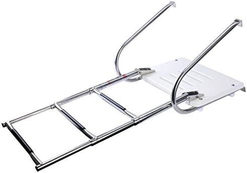 3 Step Boat Ladder in-Board Outboard Transom Platform Telescoping Step ...