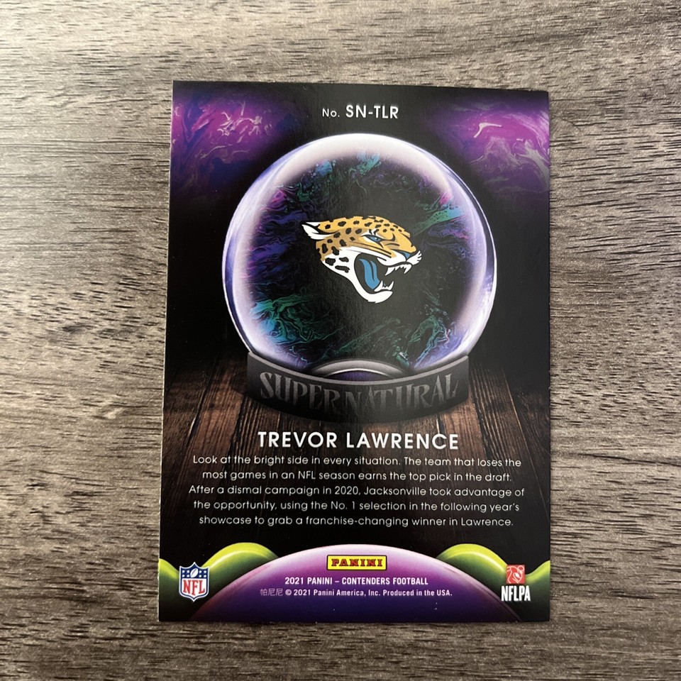 2021 NFL Panini Contenders Trevor Lawrence Super Natural Rookie Card SN ...