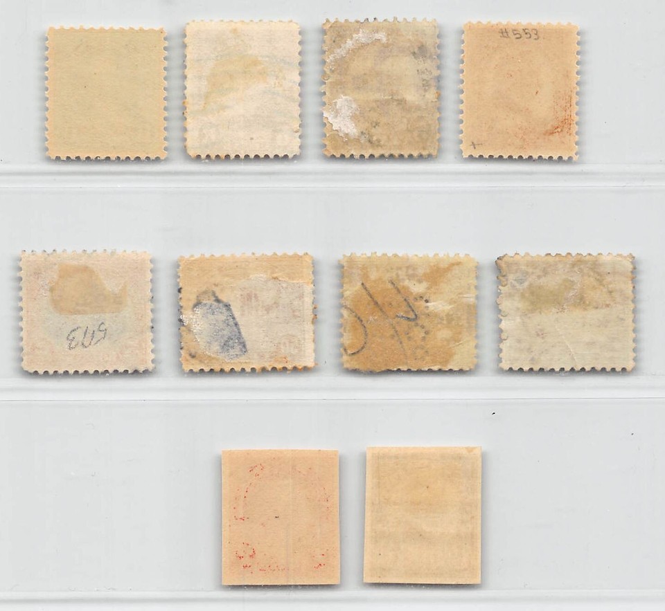 U.S. Sc# 553(NH) 557-8, 563, 568-70, 573(used) 576-7 Mint 1922-5 flat ...
