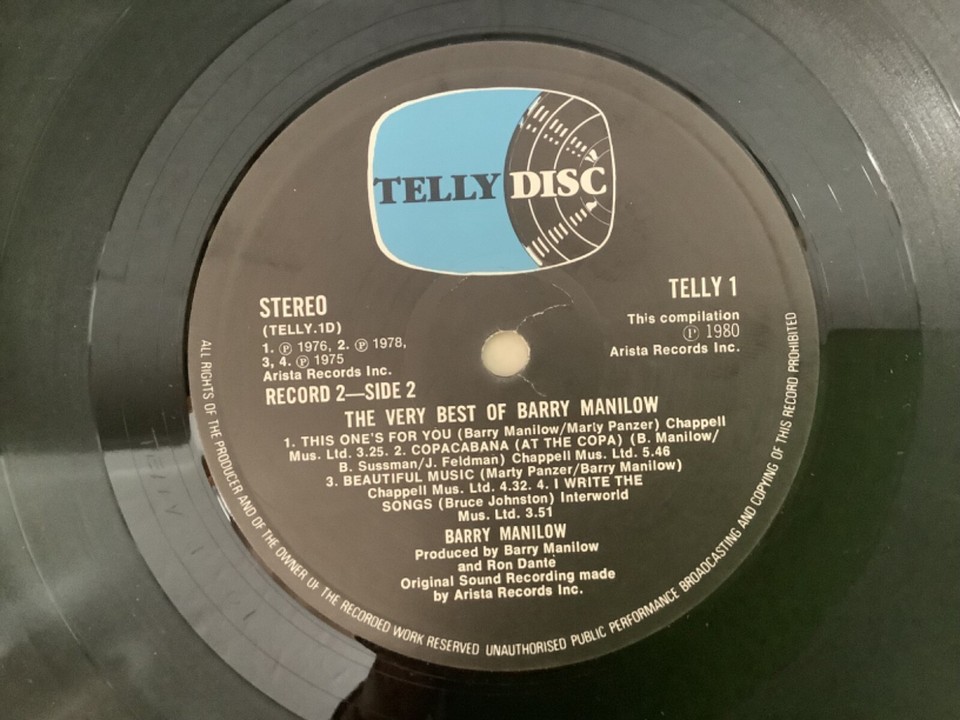 Barry Manilow : The Very best of Barry Manilow, Vinyl Record LP (1978 ...