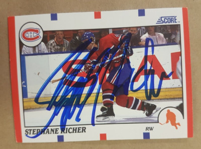Stephane Richer Autograph Card Signed Hockey 1990 Score 75 | eBay