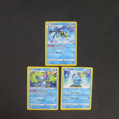Inteleon 043/198 Rare Drizzile 056/202 041/198 Chilling Reign Pokemon ...