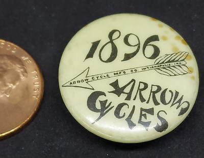 1890's "ARROW 1896" Celluloid Advertising Collar/ Lapel Stud CYCLING | eBay