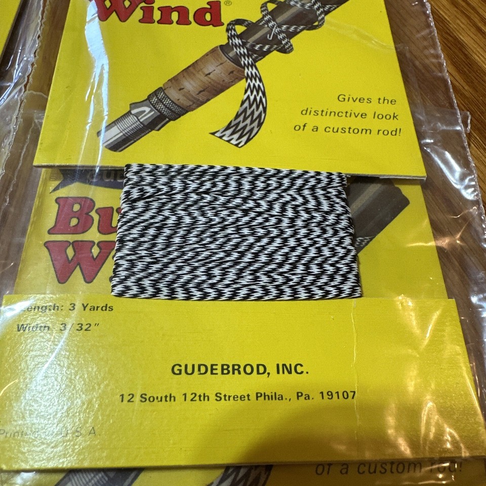 6 Packs Vintage Gudebrod Rod Building Butt Wind Wrap Black & White 3 Yds /Pack | eBay