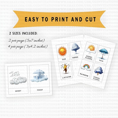 12 Educational Weather Flash Cards | Fun and Interactive Learning Tool ...