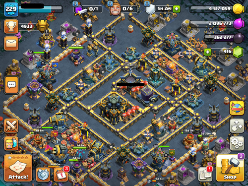 TH17 Near MAXED WALL, 100-100-86-75-50 MAXED Heroes, Most Maxed Eqp, 4 ...
