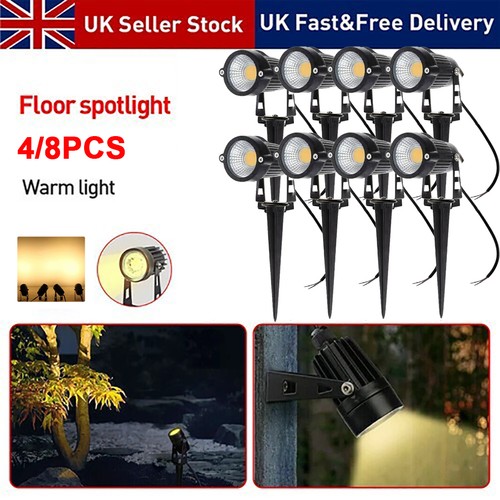4/8 Pack Garden Spike Lights Mains Powered Ip65 Waterproof Outdoor ...