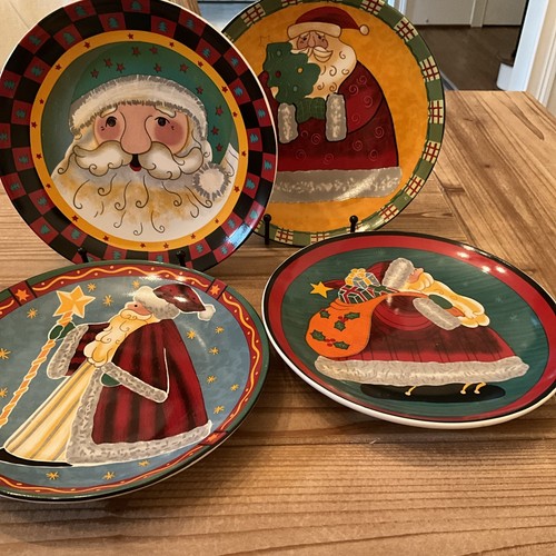 Set Of Four Vintage Santa Plates | eBay