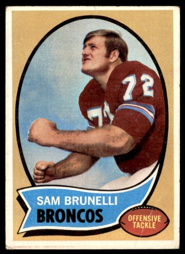 1970 Topps Sam Brunelli RC Denver Broncos #67 VG+ (Bend LR) | eBay
