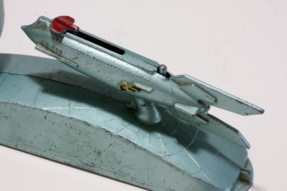 Space Age SHOOT THE MOON Strato Mechanical Rocket Coin Bank No Door ...