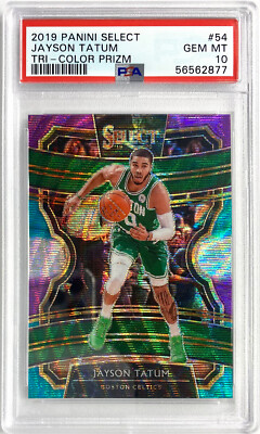 2019-20 Panini Select Jayson Tatum Card #54 SP Tri-Color Prizm PSA 10 GEM MINT | eBay