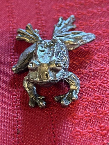Vintage Silver Tone Frog / Toad Figure 1.75” (L) Figurine (Pewter) | eBay