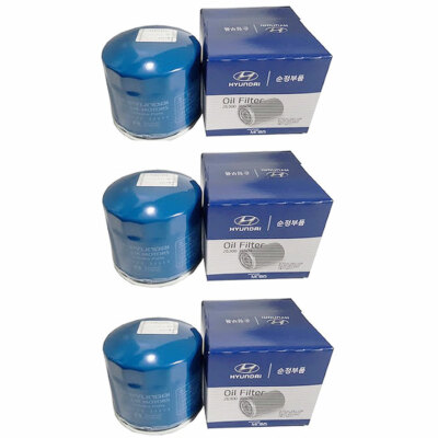 Genuine OEM Hyundai & Kia Oil Filter 26300-35505 3pcs FILTER Assembly ...