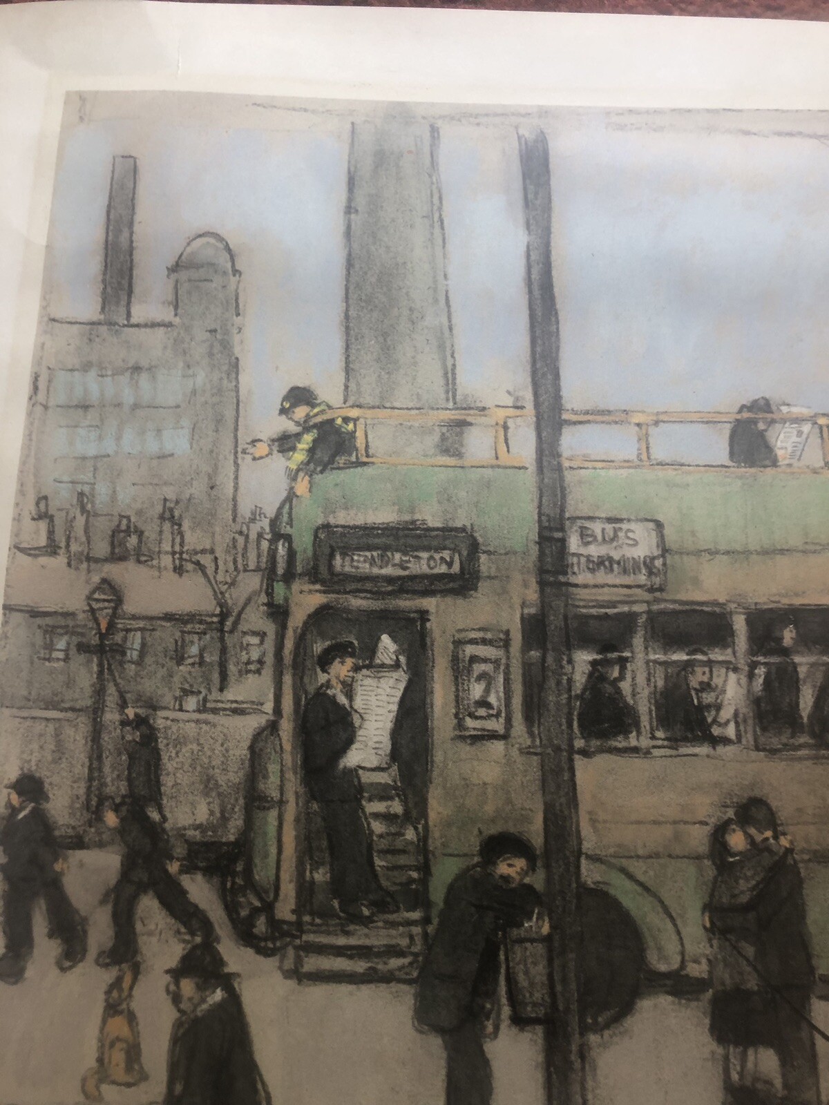 Harold Riley signed Limited Edition Print No 35/50 The bus terminus ...