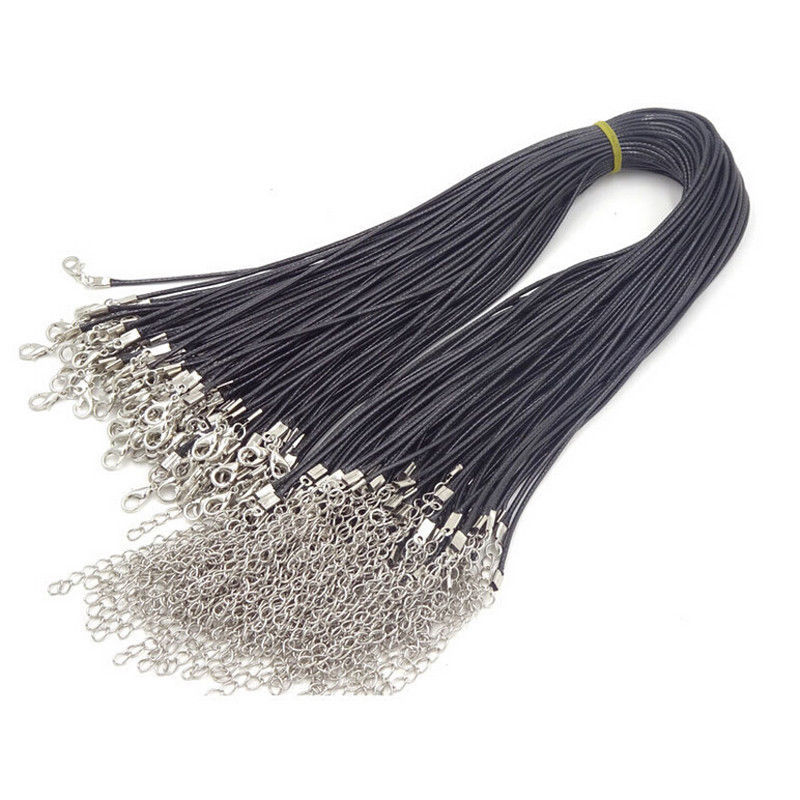 20" Necklace Cord Black Braided String Rope with Claw Clasp for Pendant ...