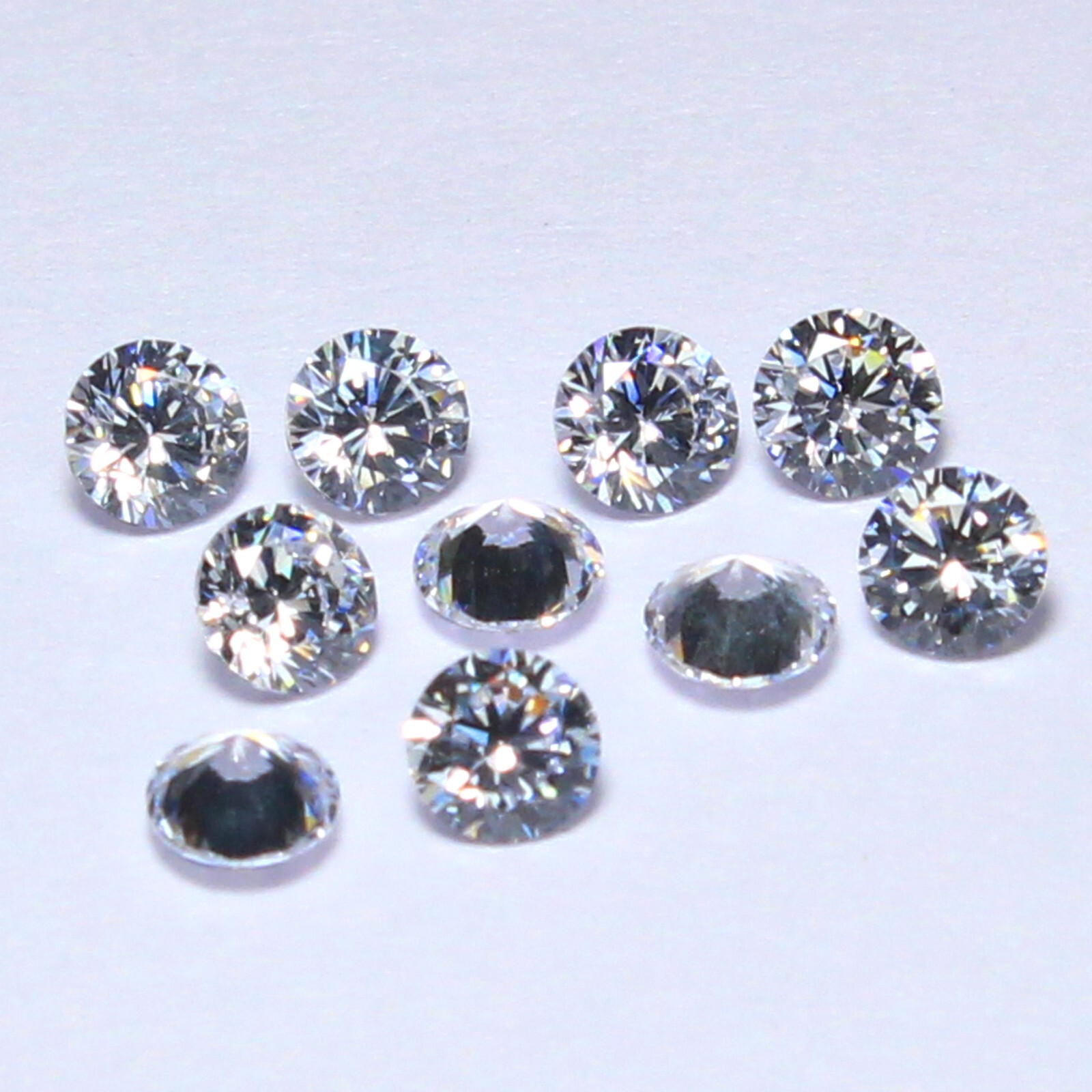 1.40 Ct Natural 10 Pc Lot DE Color VVS Brilliant Cut White Diamond 3.25 ...