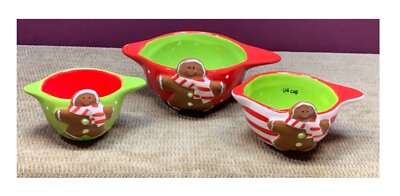 2011 SET OF THREE MUD PIE GINGERBREAD CHRISTMAS MEASURING CUPS/BOWLS | eBay