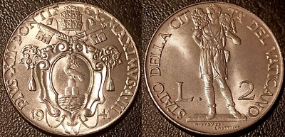 Vatican - Pie XII - 2 Lire 1941 An III Spl ! Km# 27a WW2 | eBay